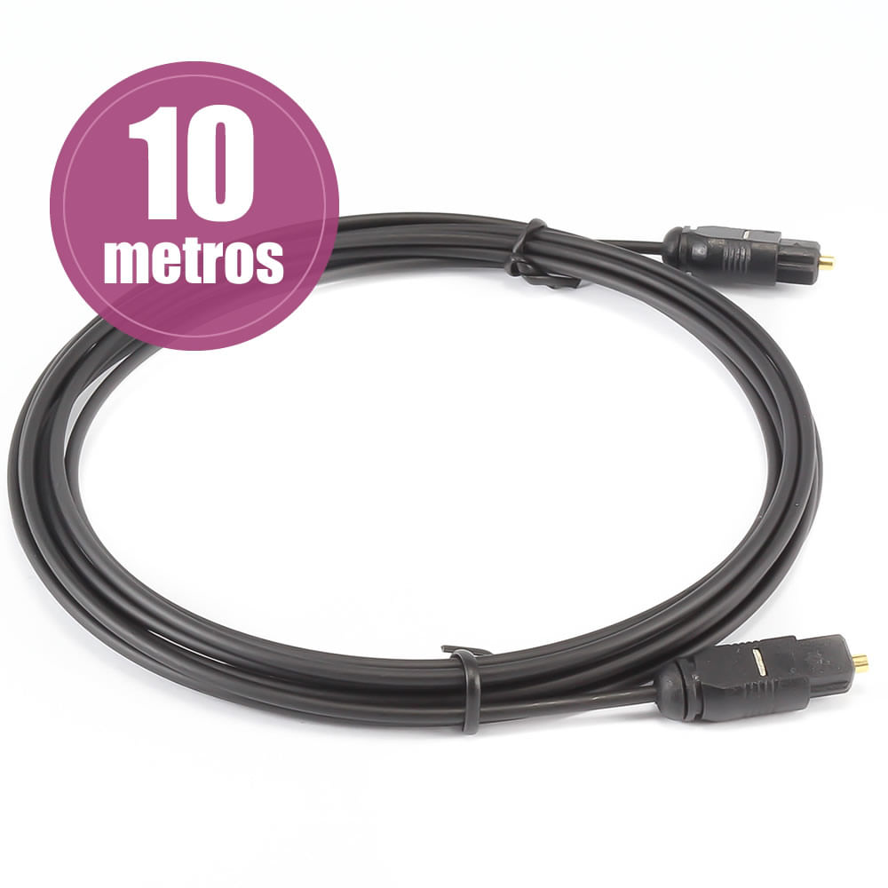 Cabo Óptico Digital Toslink 10 Metros