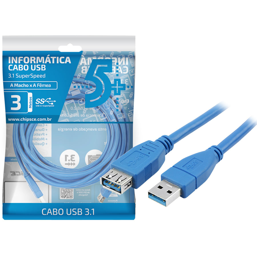 Cabo Extensor USB 3.0 Super Speed 2 Metros Copy