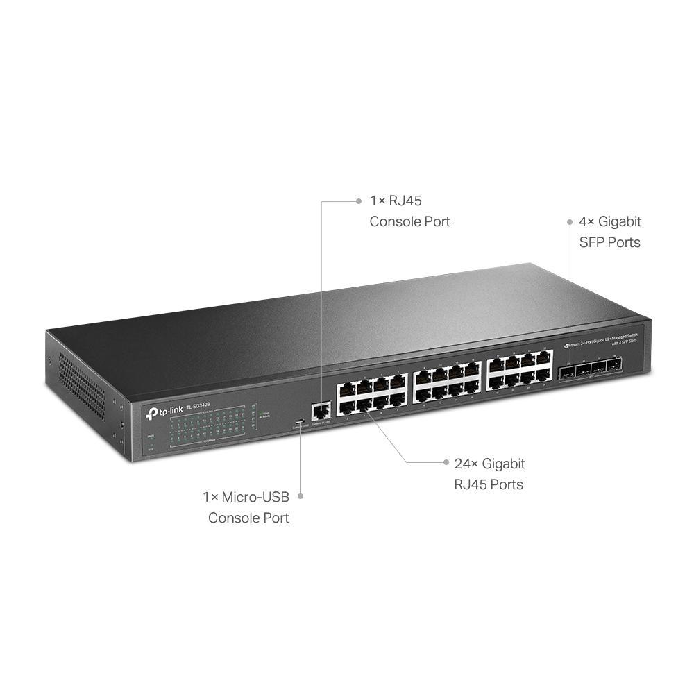 Switch Gerenciável 24 Portas POE (384w) Giga + 4 SFP Giga (28 Portas ...