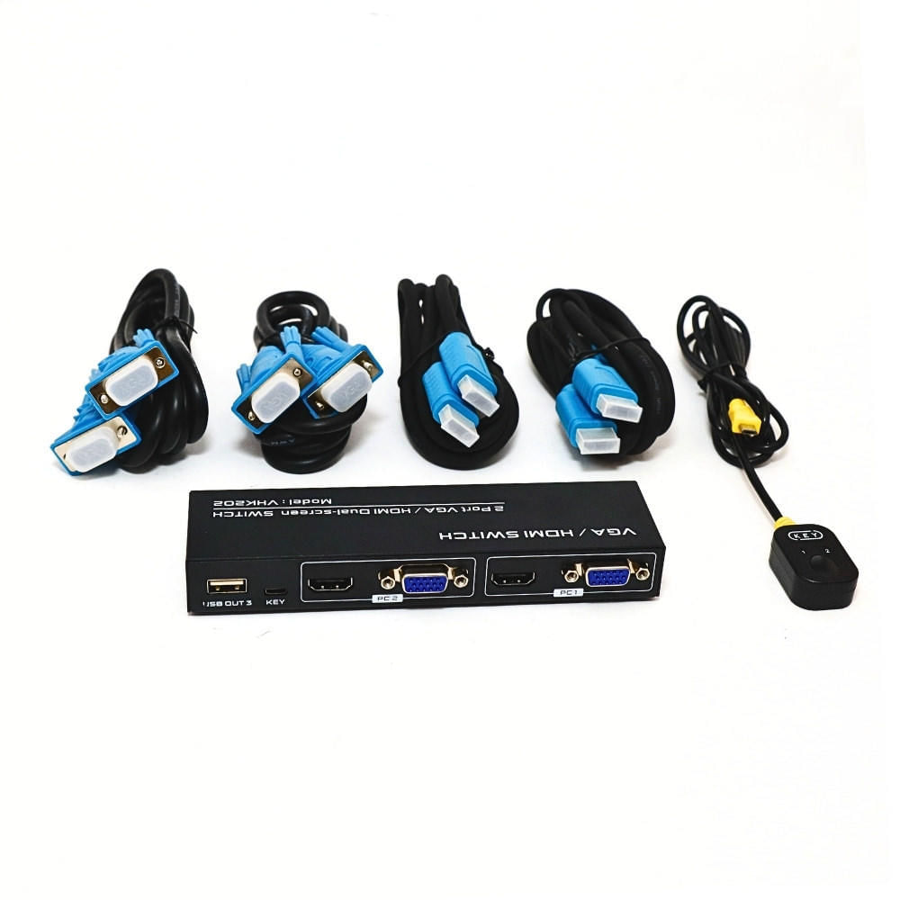 Switch kvm 2p vga / hdmi 4k dual-screen