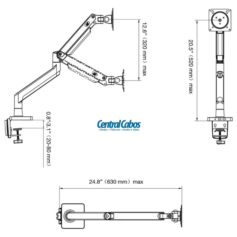 Suporte de metal para tv/monitor 22" até 40" mt-20 sc