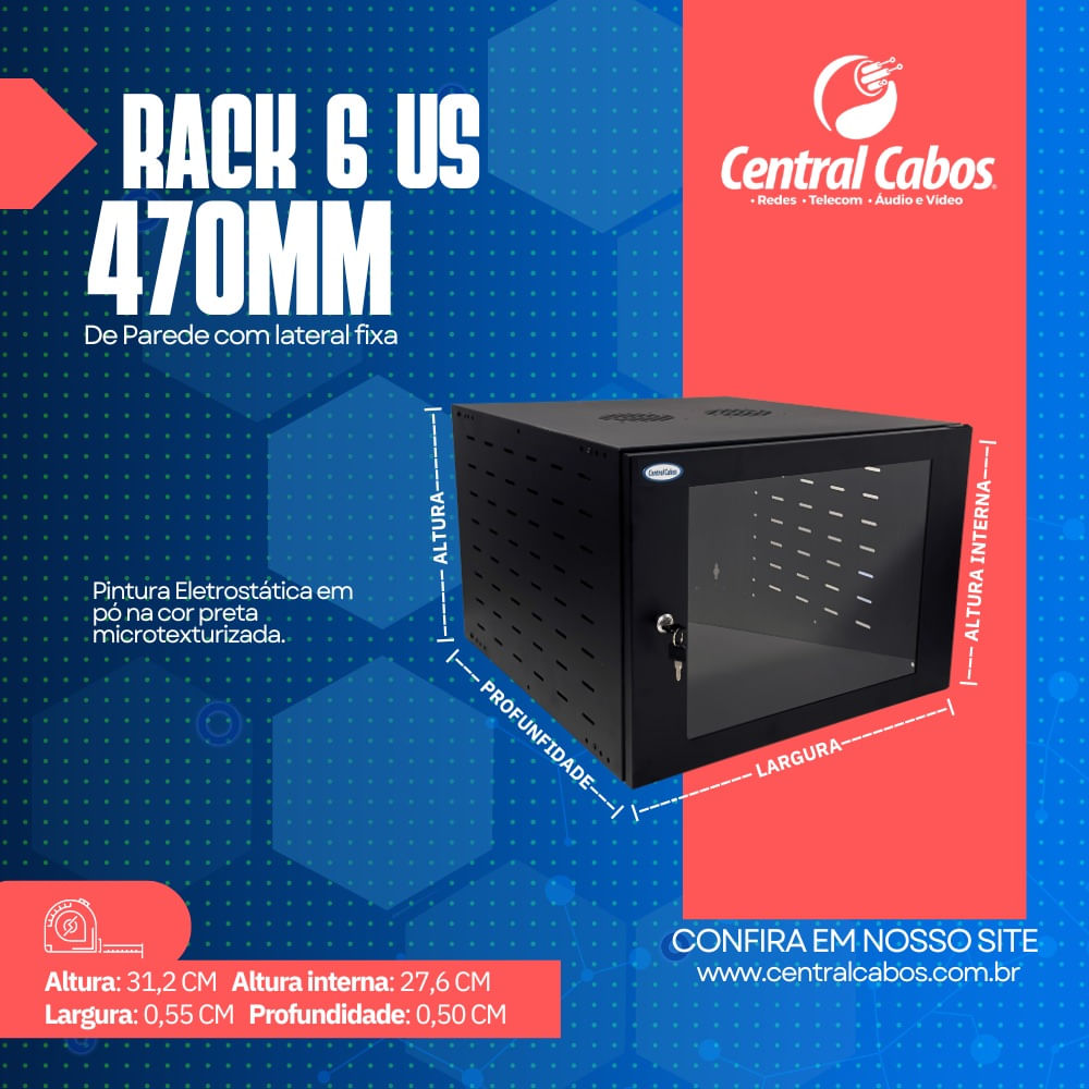 Mini Rack de Parede 6U