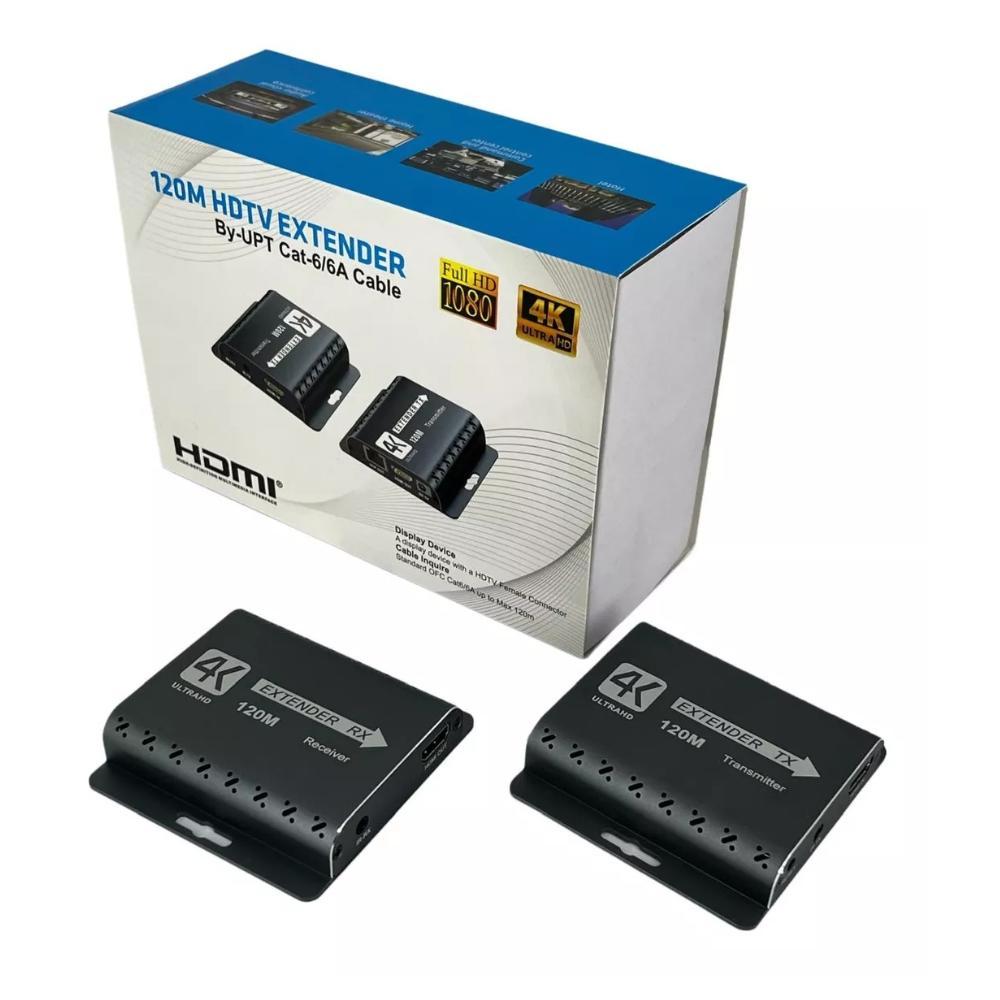 Extensor hdmi tx/rx 120m 4k ir
