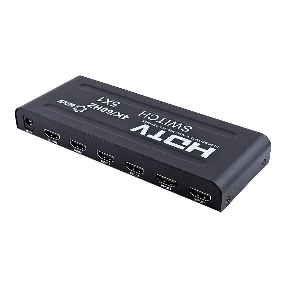 Switch HDMI 4K 5x1 com Controle Remoto e Fonte de Energia - Troque ...