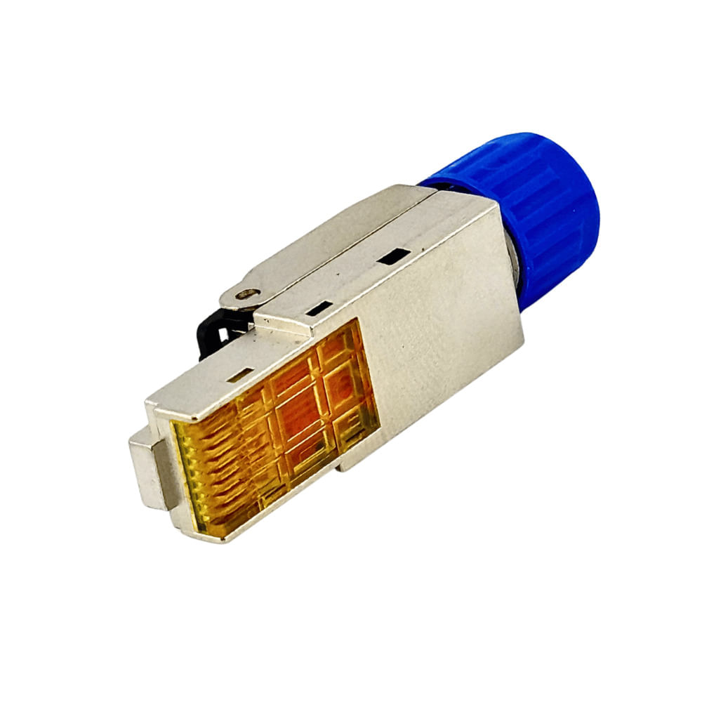 Conector RJ45 CAT.8 STP Toolless Industrial -Blindado, até 40Gbps