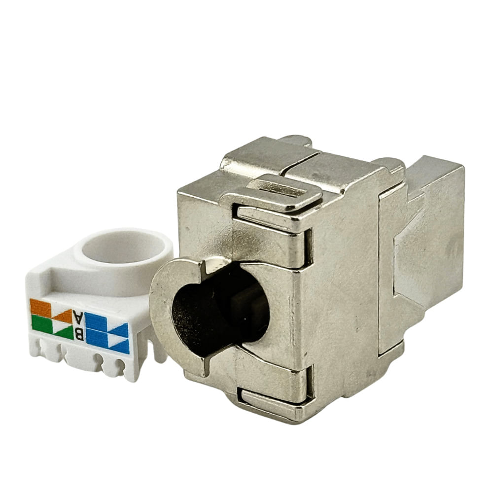 Keystone RJ45 CAT.6A Blindado Tipo IDC – T568A/B, Corpo Metálico ...