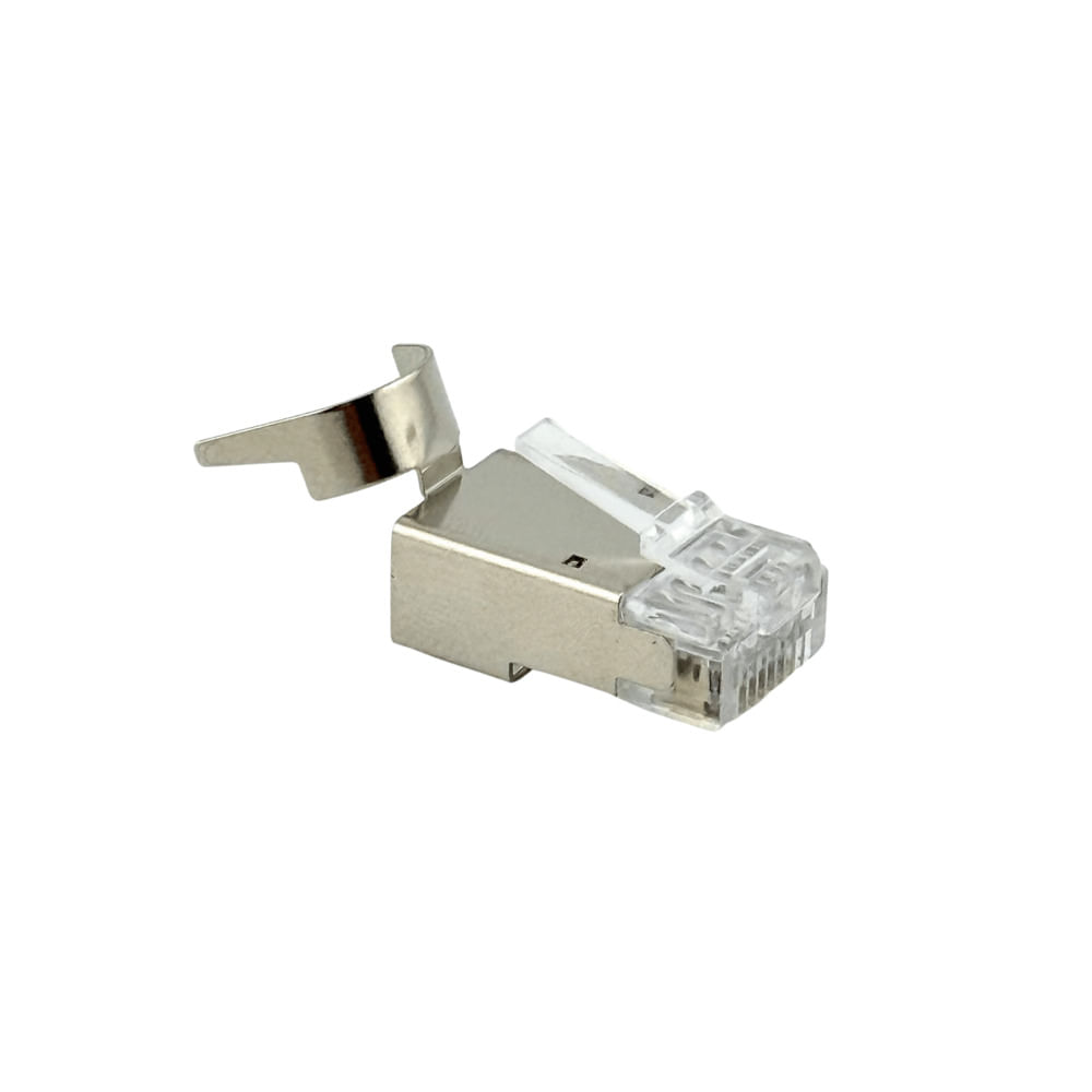 Conector RJ45 CAT8 8x8 Blindado para Cabos de Rede