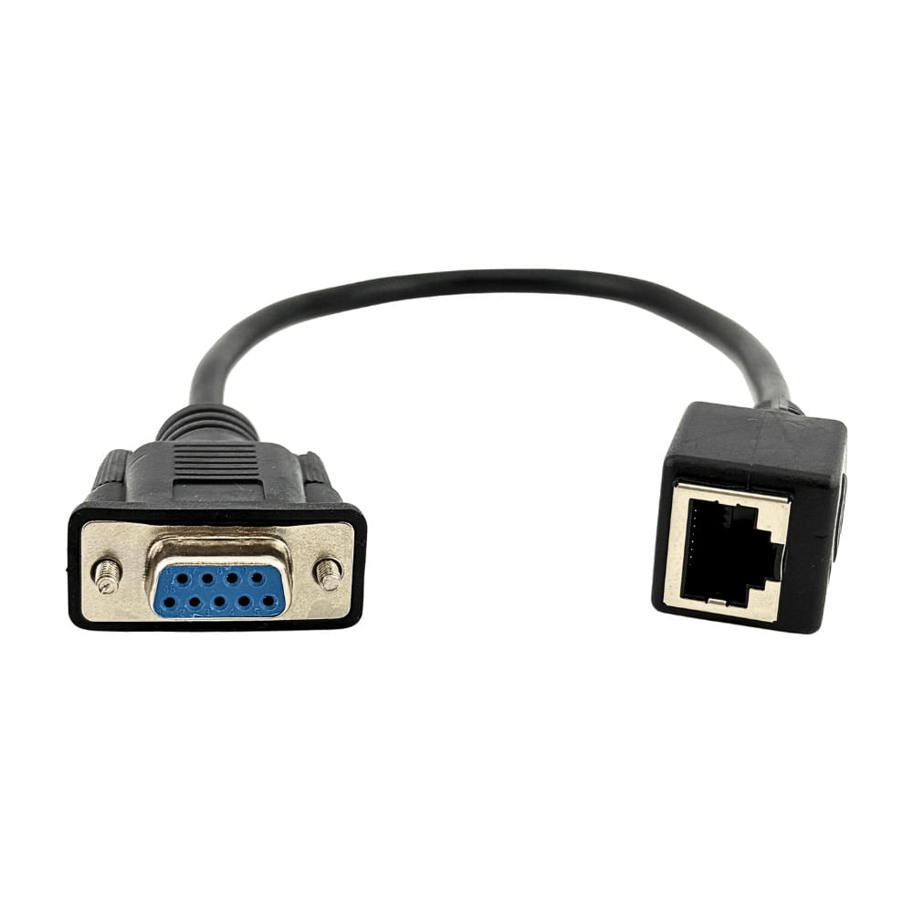 Cabo Adaptador Serial DB9 Macho para RJ45 Fêmea com Rabicho